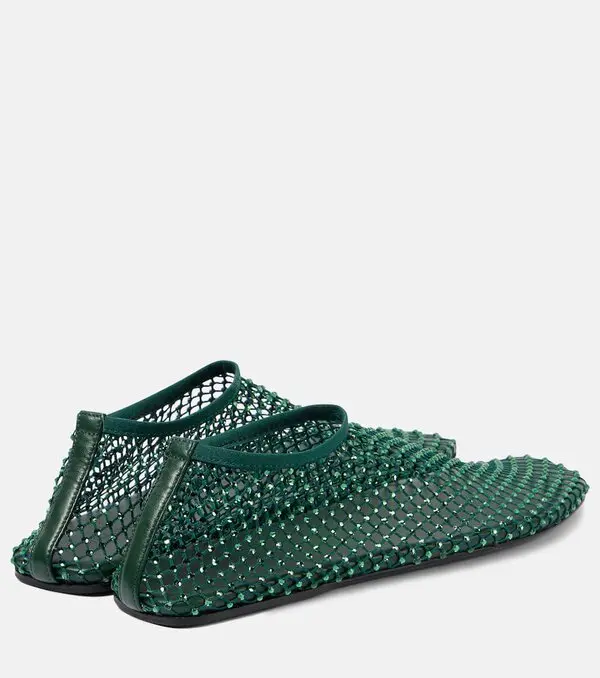 Christopher Esber Minette Crystal-embellished Flats - Green