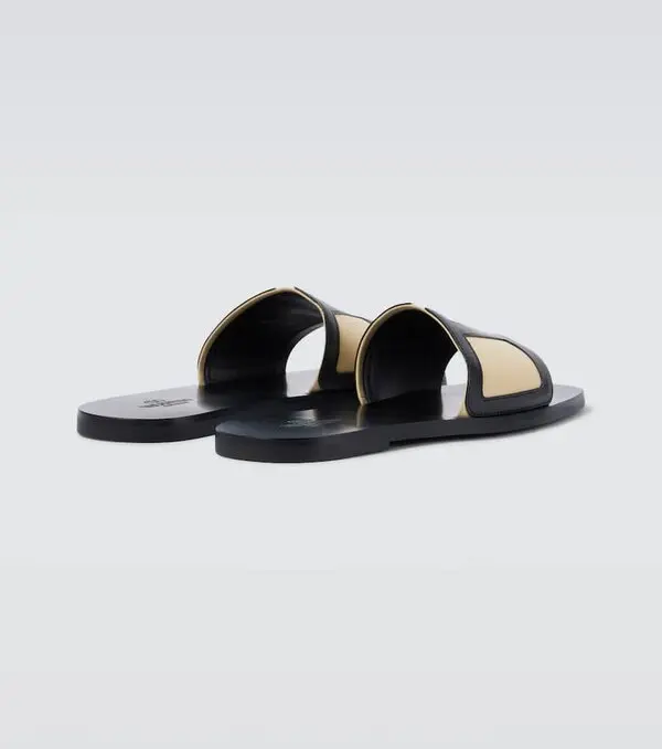 Valentino Garavani Vlogo Leather Slides - Black