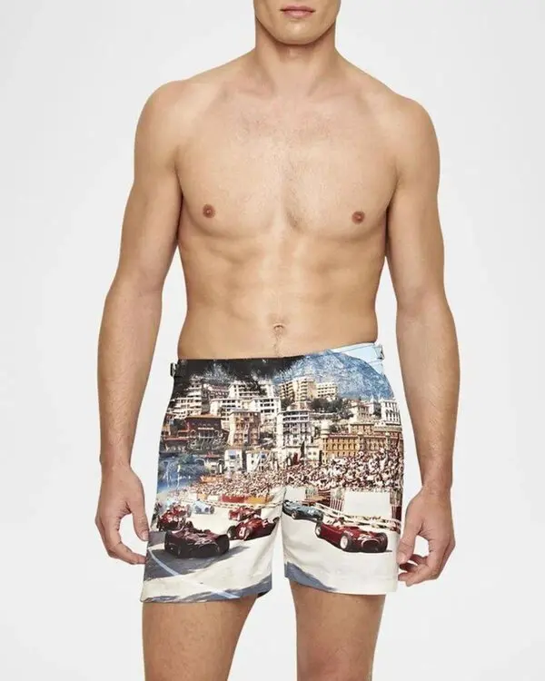 Orlebar Brown Bulldog Photographic Print Swim Shorts - Start Your Engines