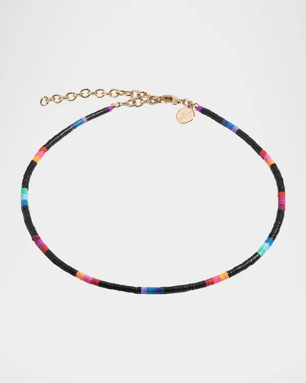 ELSIE FRIEDA Louise Choker With 3mm Heishi Beads - Throwing Shade