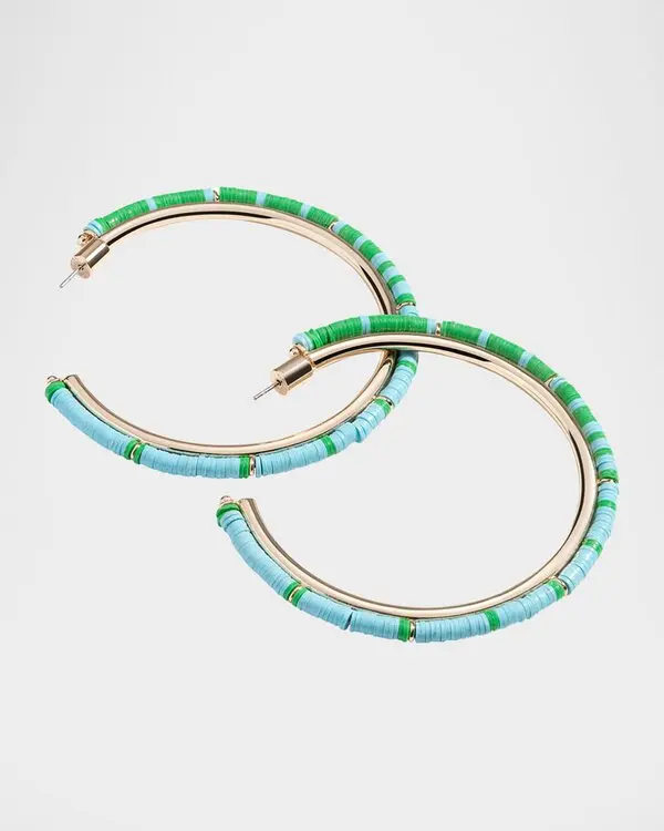 ELSIE FRIEDA Anguilla Hoop Earrings - Blue Lagoon