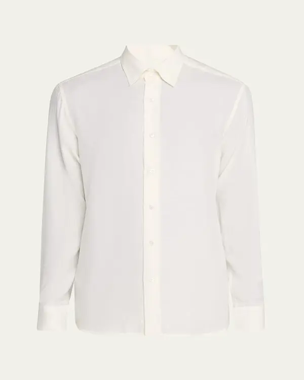 Brioni Cotton And Cashmere Sport Shirt - White