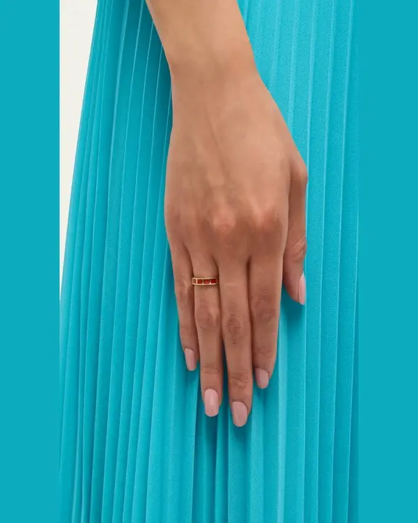 JAN LESLIE Dash Rectangle Gemstone Ring