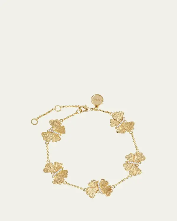 ANABEL ARAM JEWELRY Butterfly Station Bracelet - Gold