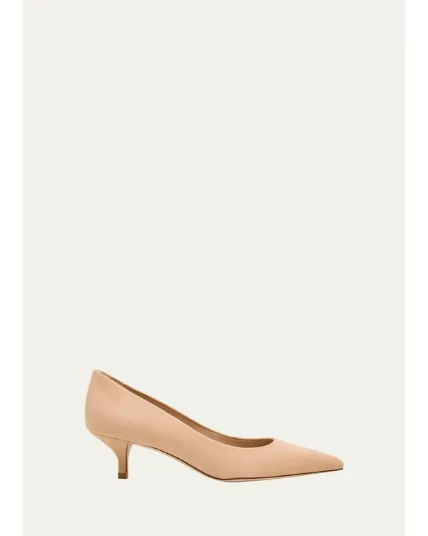 STUART WEITZMAN Suede Kitten Pumps - Adobe
