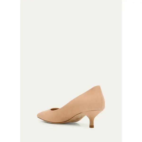 STUART WEITZMAN Suede Kitten Pumps - Adobe