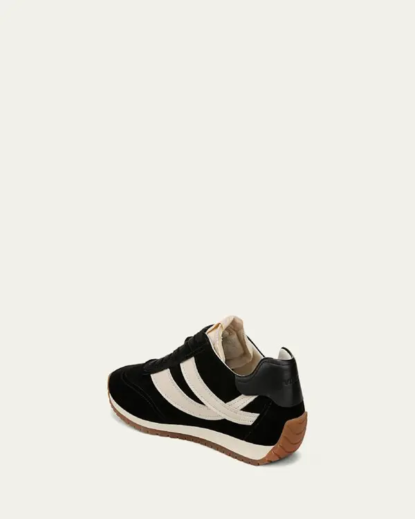 Vince Mix Leather Trainer Sneakers - Black