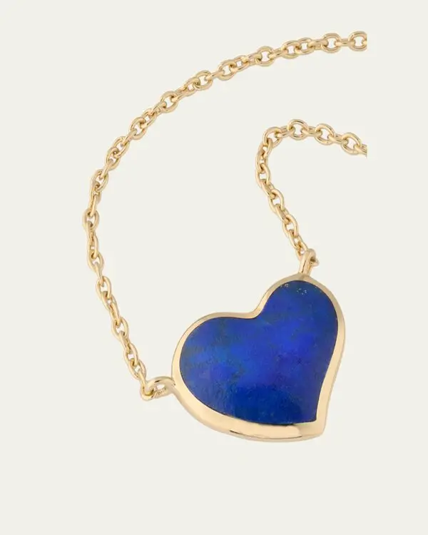 JAN LESLIE Heart Shaped Gemstone Pendant Necklace