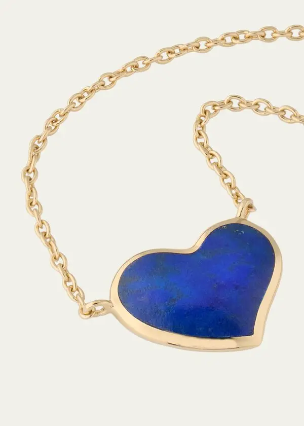 JAN LESLIE Heart Shaped Gemstone Pendant Necklace