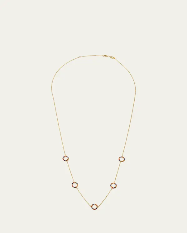 JAN LESLIE Lapis, Tigers Eye, And Carnelian Station Necklace - Multi