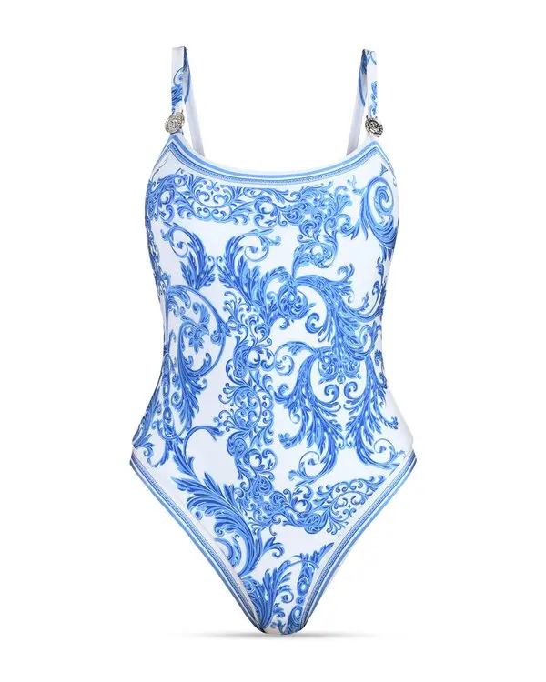 L'Agence Remi Baroque One-piece Swimsuit - Blue