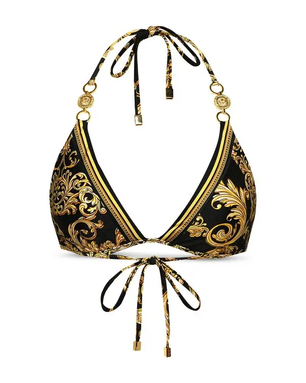 L'Agence Annabelle Baroque Triangle Bikini Top - Black