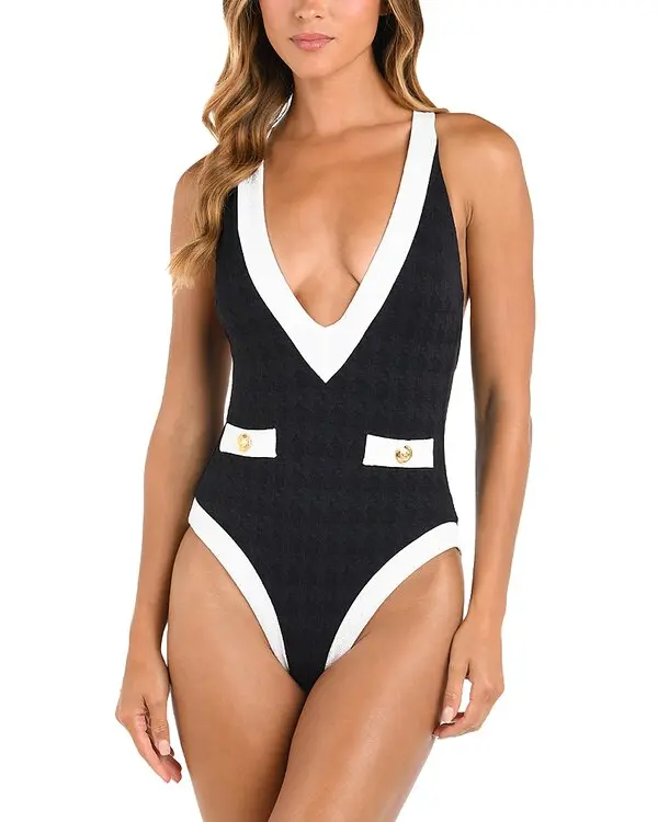 L'Agence Lisa Color Blocked One-piece Swimsuit - Black