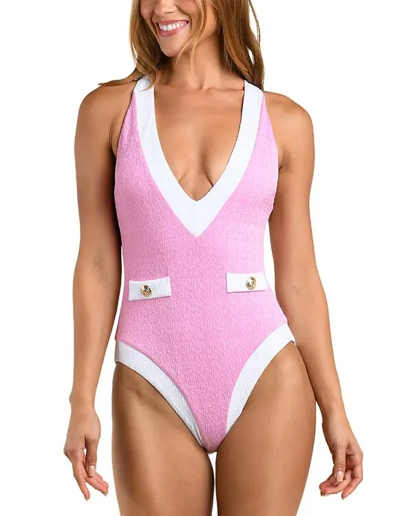 L'Agence Lisa Color Blocked One-piece Swimsuit - Blush