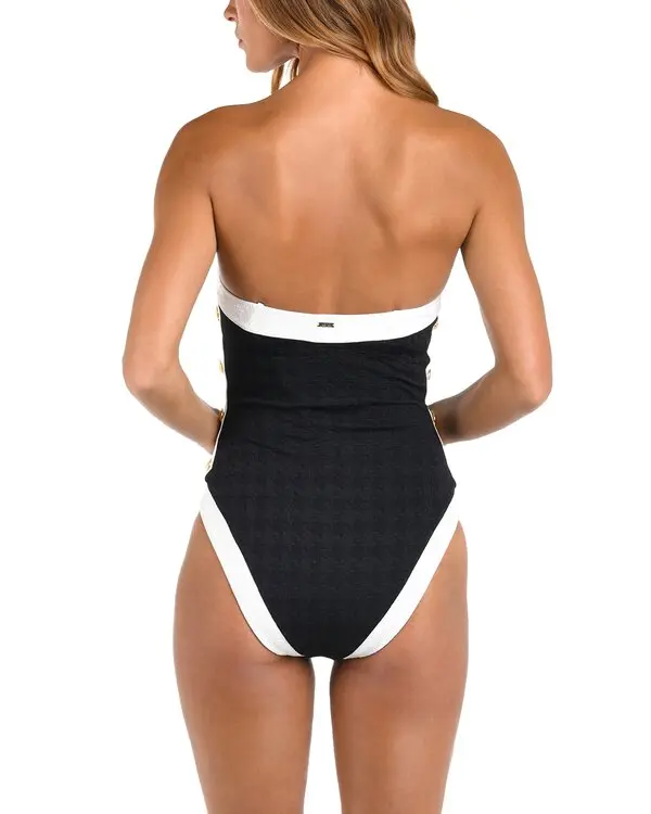 L'Agence Tory Bandeau One Piece Swimsuit - Black