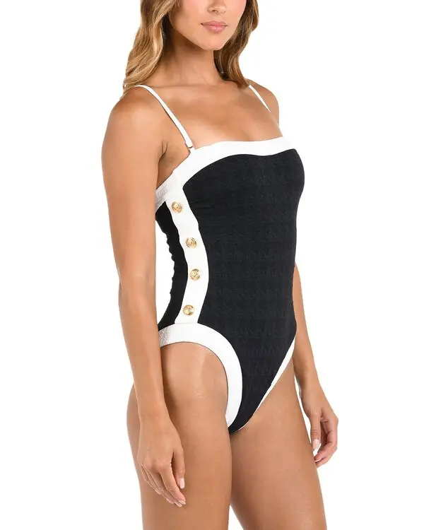 L'Agence Tory Bandeau One Piece Swimsuit - Black