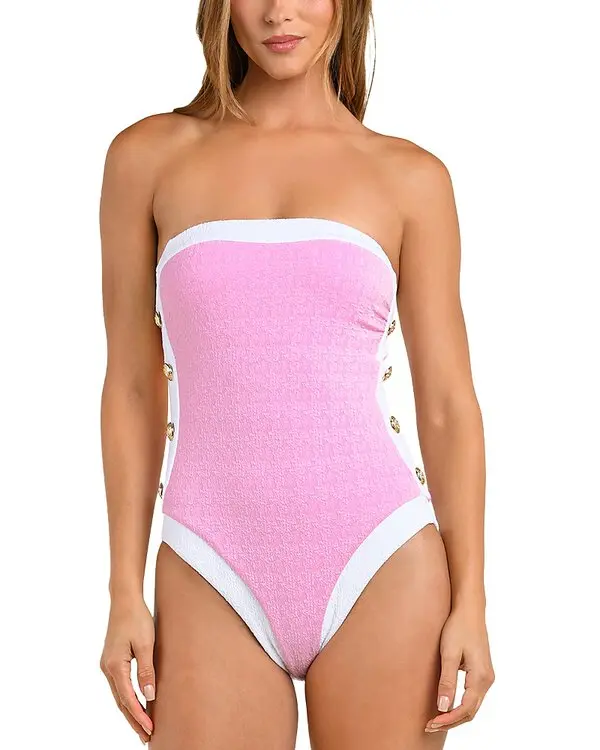 L'Agence Tory Bandeau One Piece Swimsuit - Blush