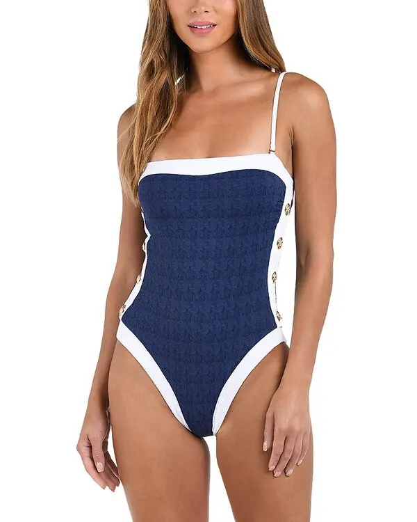 L'Agence Tory Bandeau One Piece Swimsuit - Marine