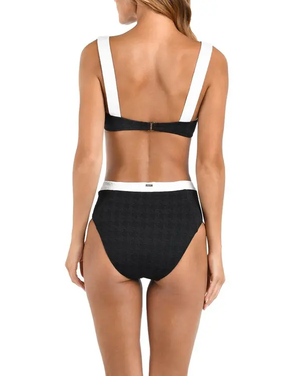 L'Agence Alexandria Color Blocked Bikini Top - Black