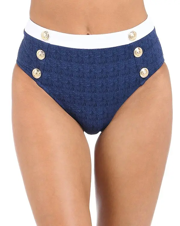 L'Agence Vanessa Color Blocked Bikini Bottom - Marine