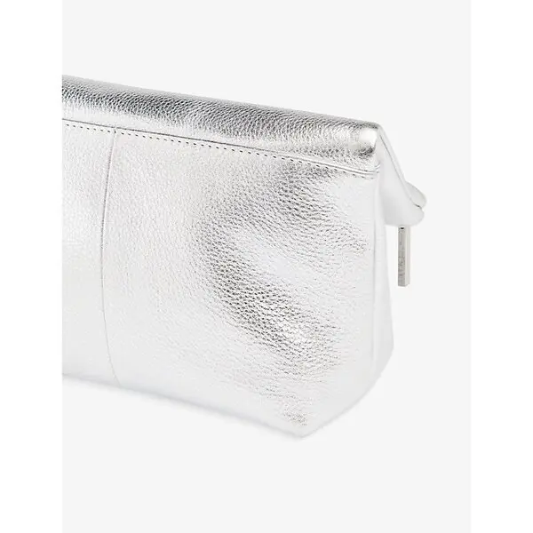 Whistles Cecilia Fold-over Leather Makeup Bag