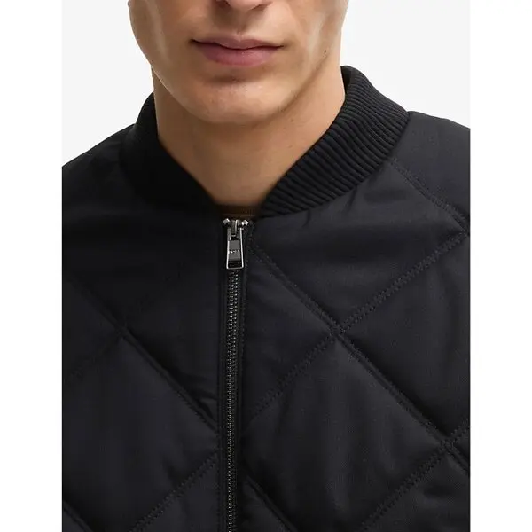 BOSS Quilted Baseball-collar Wool-blend Jacket