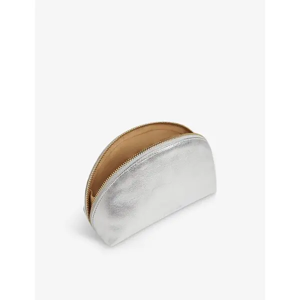 Whistles Metallic Leather Makeup Bag