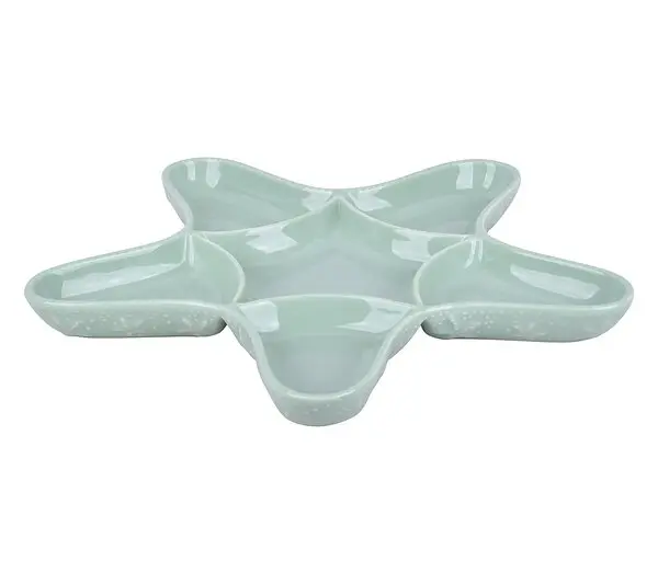 TEMP-TATIONS As Is Knotical 14' Divided Star Fish Platter - One-color