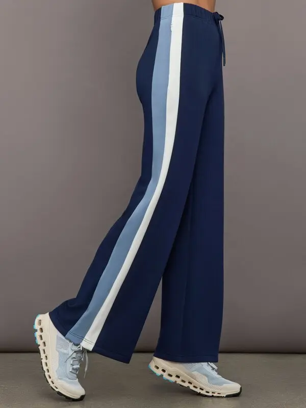 Carbon38 Wide Leg Track Pant - Navy