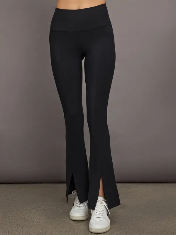 Carbon38 Split Front Legging In Melt - Black