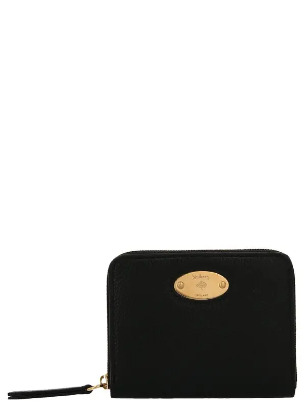 Mulberry Logo Plaque Wallet - Black