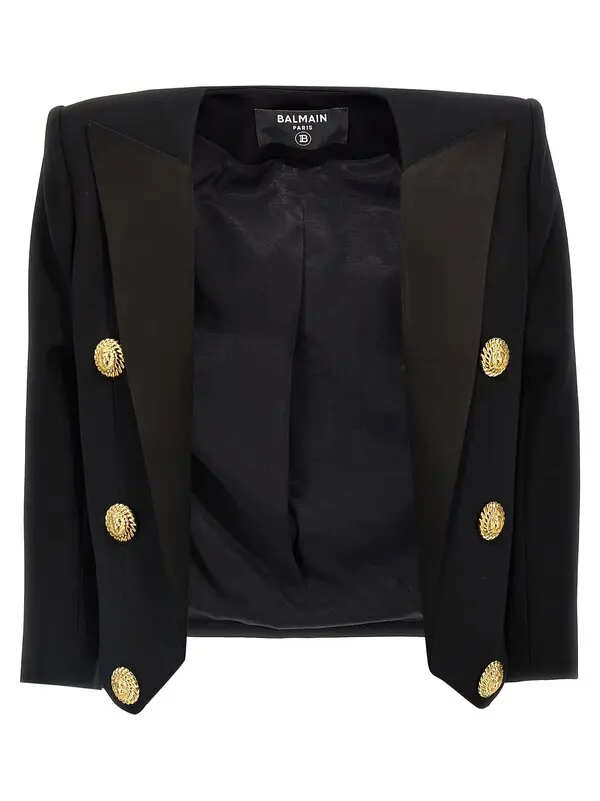 Balmain Grain De Poudre Blazer - Black