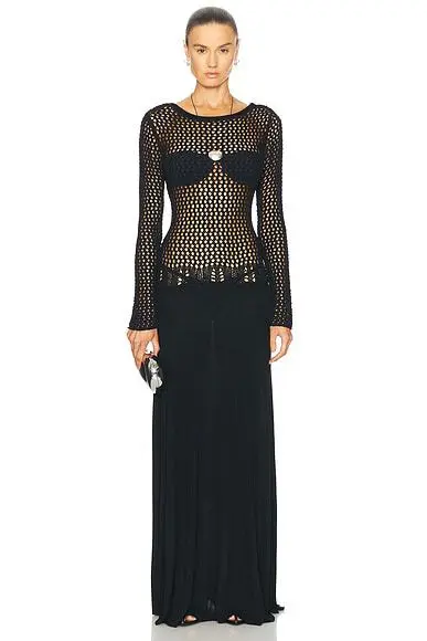 Christopher Esber Grafted Long Sleeve Dress - Black