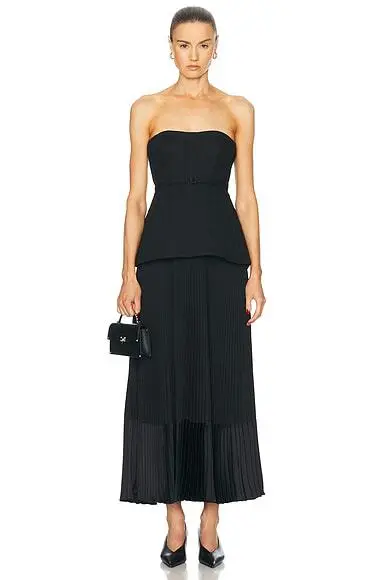 Simkhai Prisca Belted Tea Length Dress