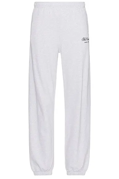 SPORTY & RICH X Hotel Carlyle Script Sweatpant - Heather Gray
