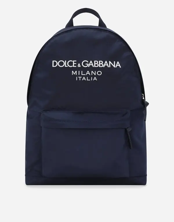 Dolce & Gabbana Nylon Backpack With Logo - Blue