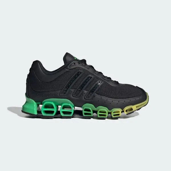 Adidas Megaride Lace Up Sneakers - Core Black / Semi Screaming Green / Yellow