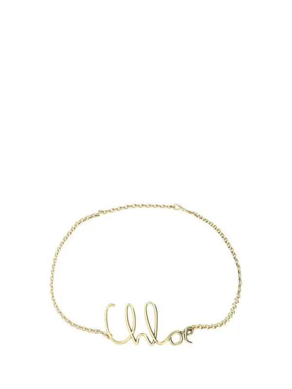 Chloé Belt With Metal Chain And Monogram - Gold