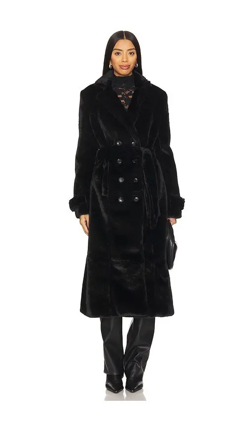 Bardot Faux Fur Trench Coat