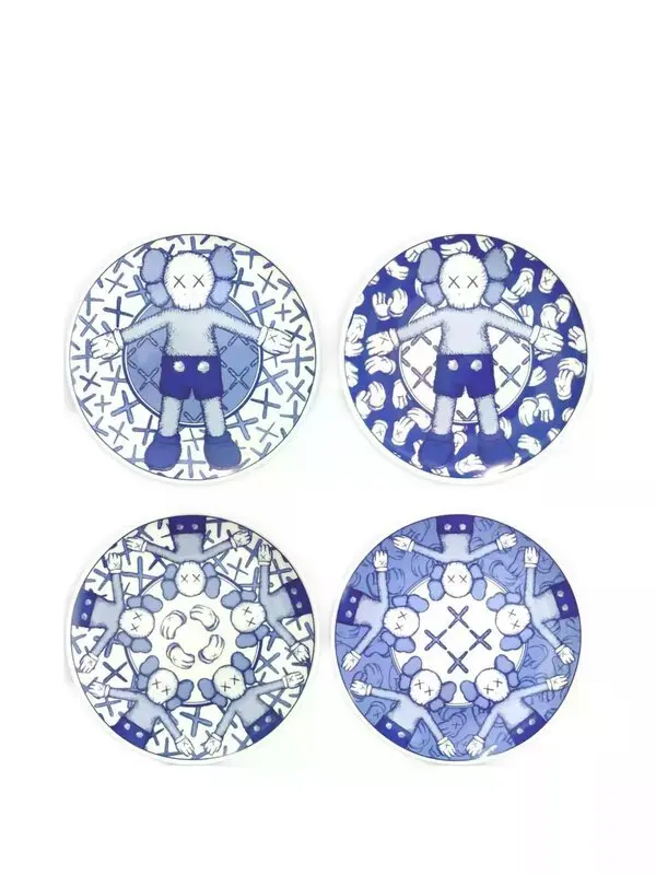 KAWS Holiday Taipei Ceramic Plates - Blue