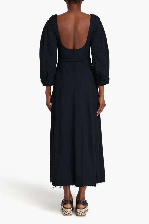 Gabriela Hearst Mena Belted Silk-twill Maxi Dress