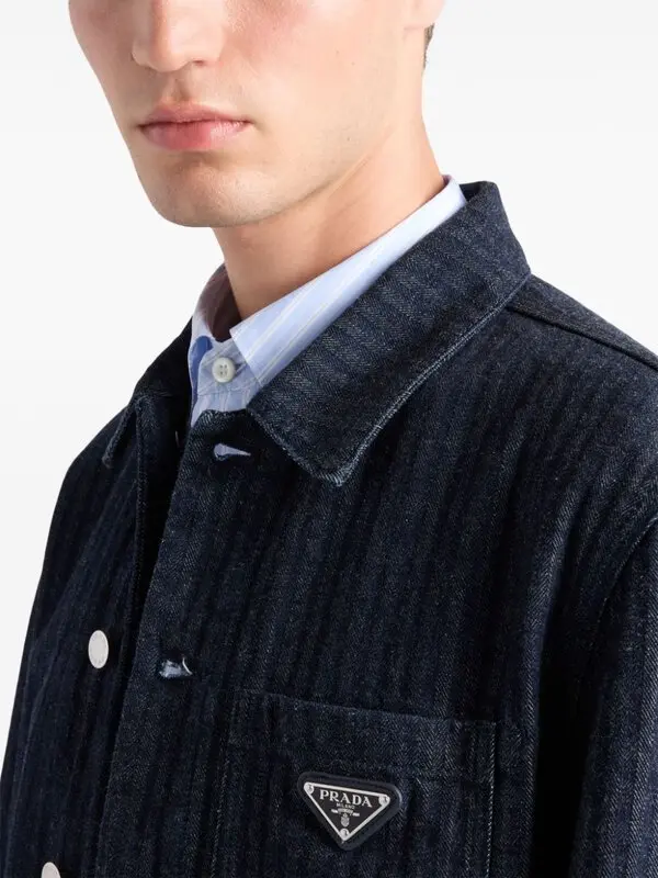 Prada Chevron Denim Jacket - Blue