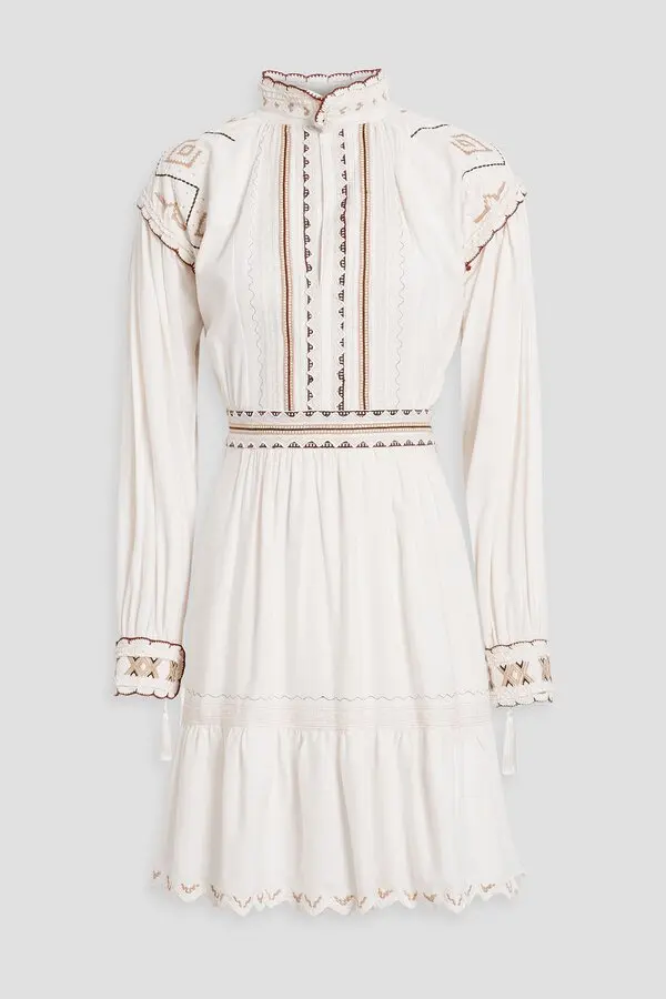 Etro Embroidered Cotton Mini Dress