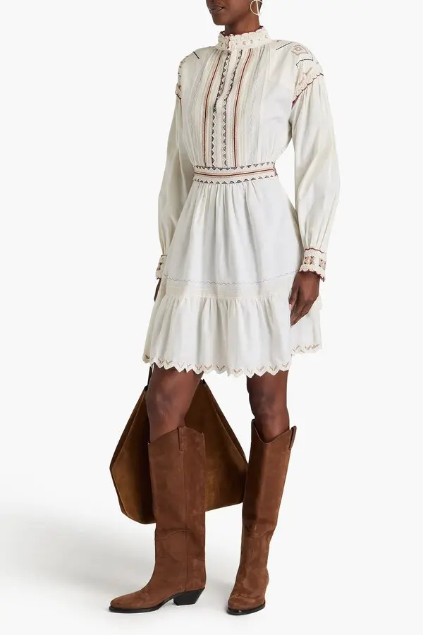 Etro Embroidered Cotton Mini Dress