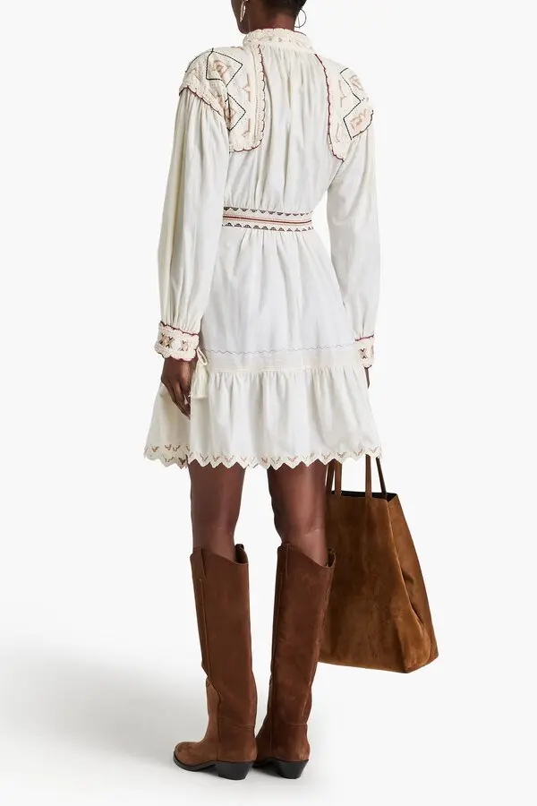 Etro Embroidered Cotton Mini Dress