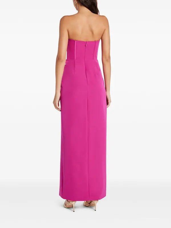 Monique Lhuillier Rose-appliqué Gown