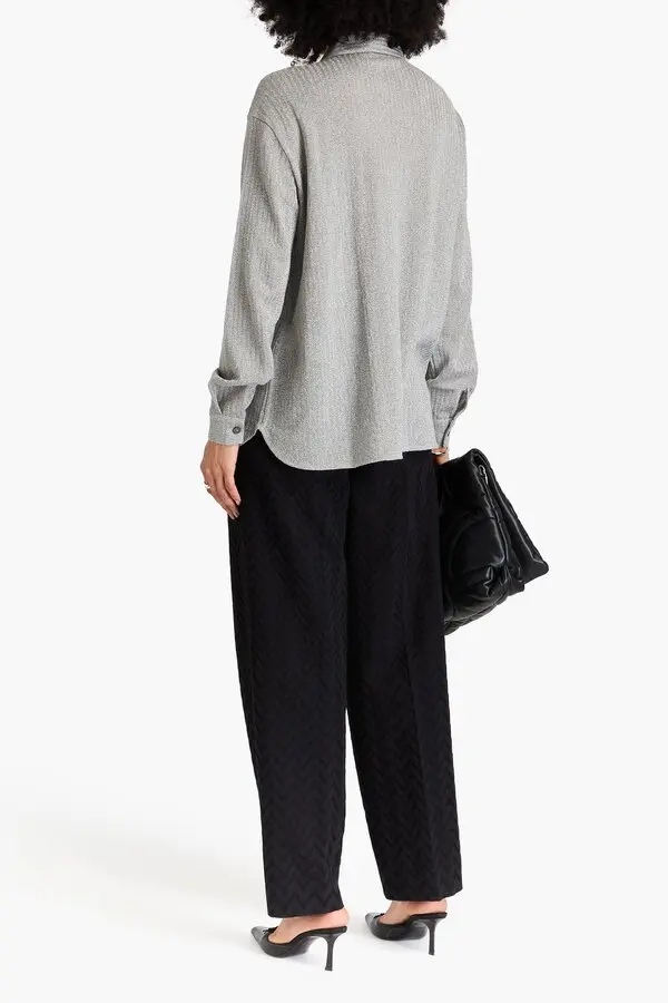 Missoni Metallic Crochet-knit Cotton-blend Shirt - Gray