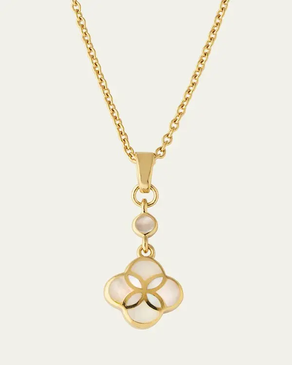 JAN LESLIE Single Petal Mother Of Pearl Drop Necklace - Mop