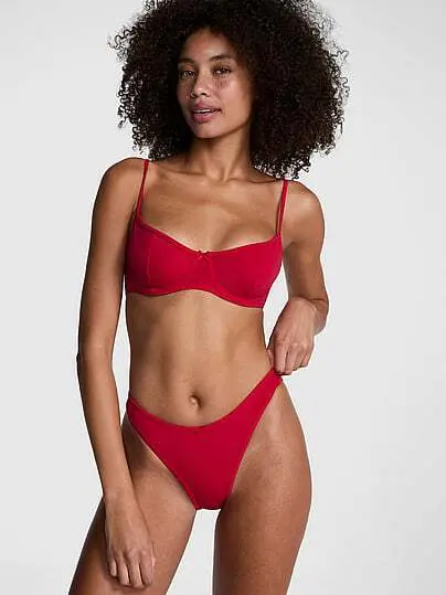 Pink By Frankies Bikinis Golden Hour Bikini Bottom - Red