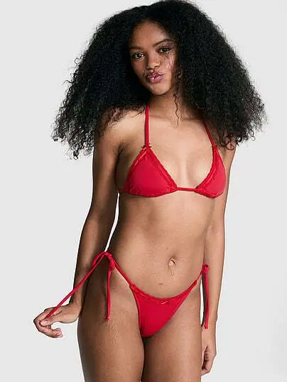 Pink By Frankies Bikinis Rosemary Bikini Bottom - Red
